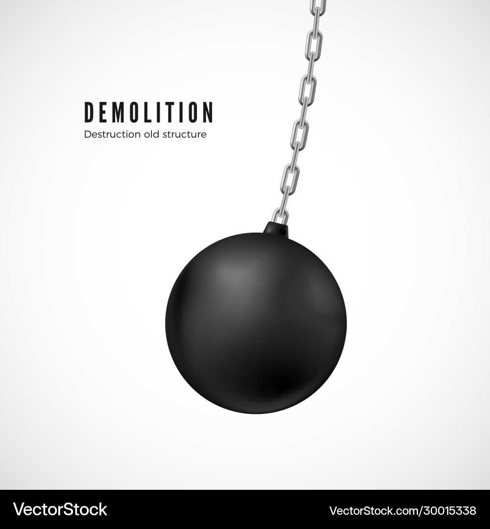 Demolition Ball on Chain Royalty Free Vector Image