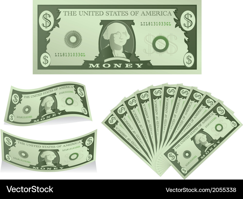 Dollar bill Royalty Free Vector Image - VectorStock