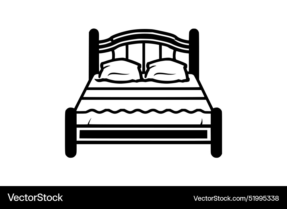 Flat bed icon symbol Royalty Free Vector Image