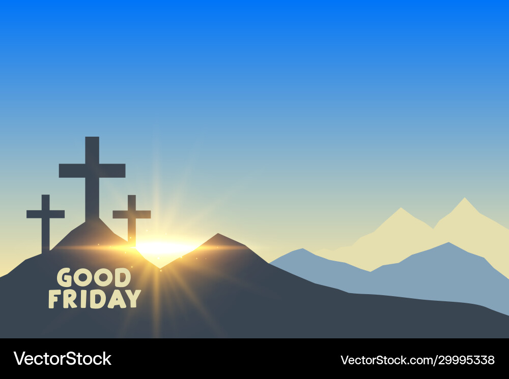 Good Friday Sunrise Crosses Royalty Free Vector Image