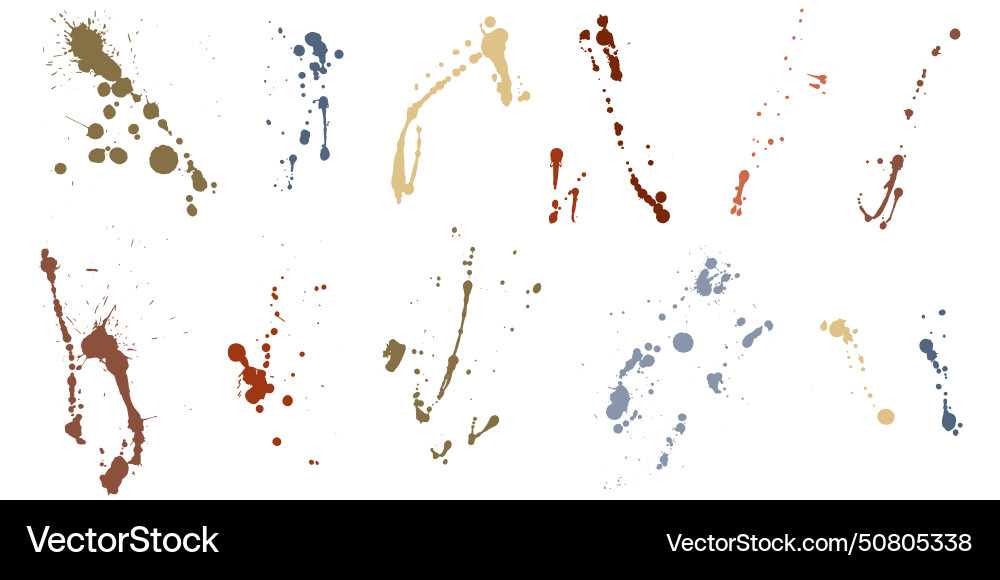 Overlay elements of paint ink splatter set Vector Image