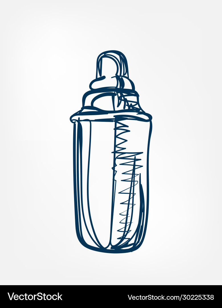 Shaker one line art drink isolated sketch Vector Image