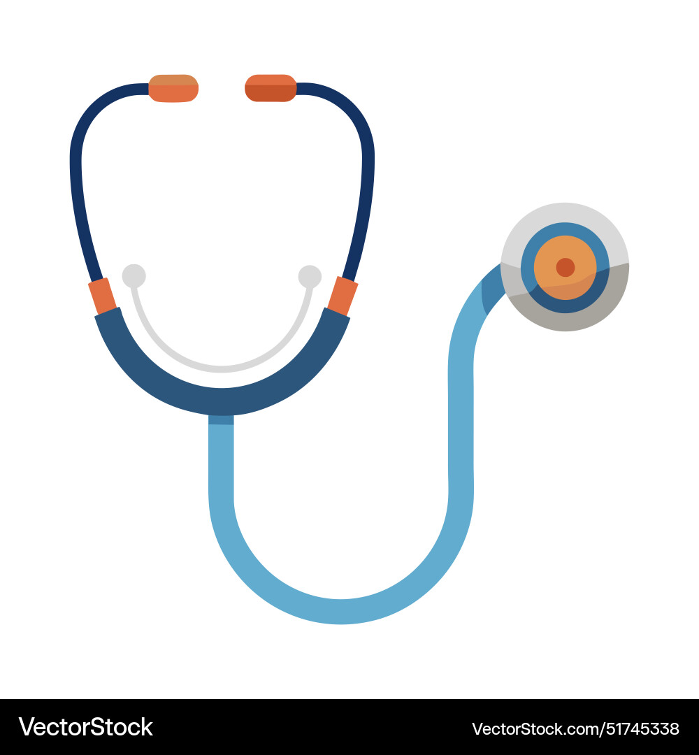 Stethoscope flat on white background Royalty Free Vector