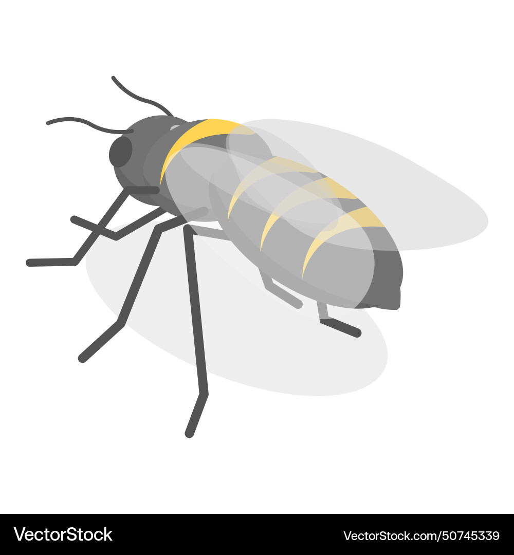 3d isometric flat set of insects item 7 Royalty Free Vector