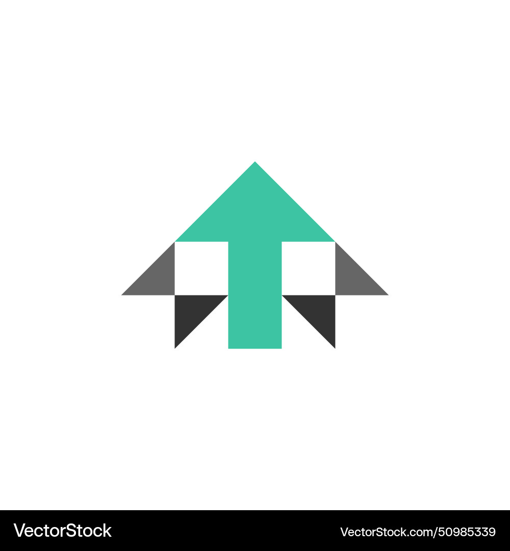 Arrow house home symbol logo Royalty Free Vector Image