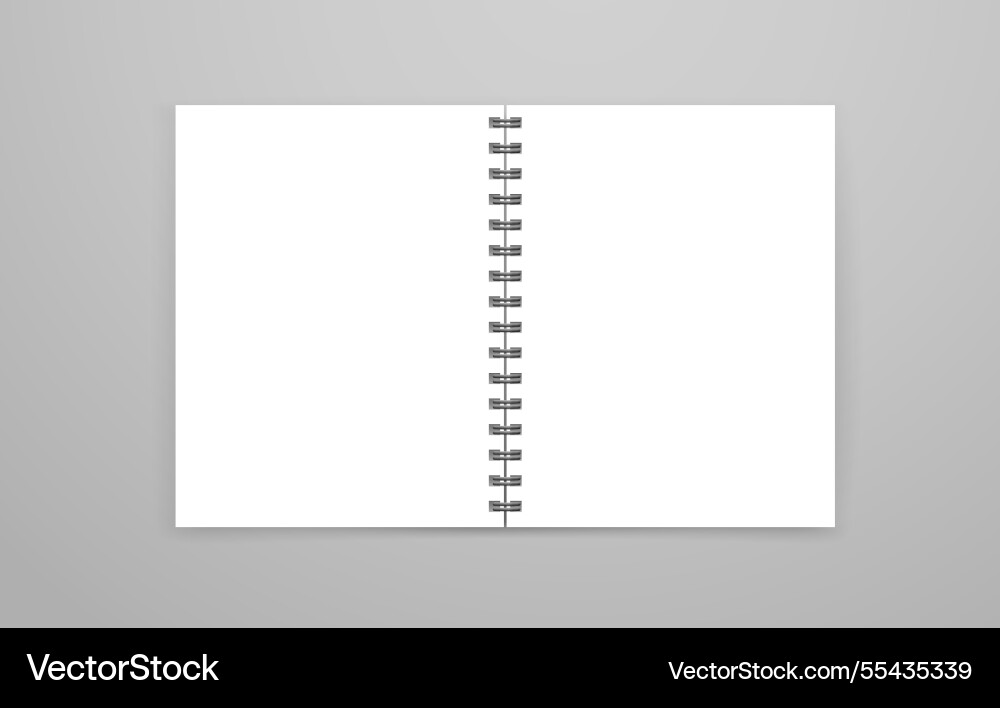 Blank open white notebook mockup identity template