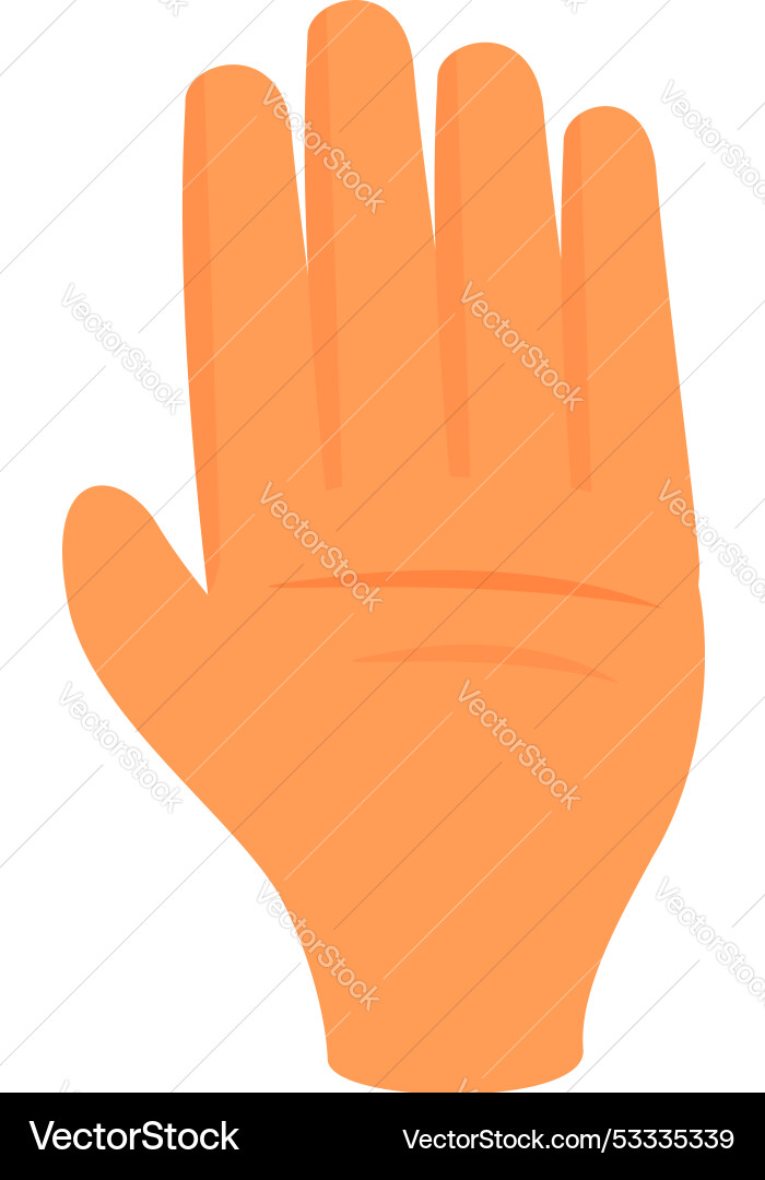 Cartoon hand showing five fingers counting gesture