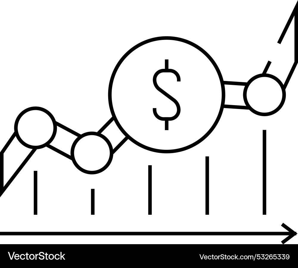 Cash flow management business process line icon Vector Image