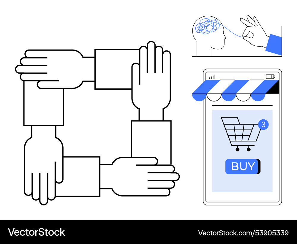 Collaboration brainstorming and e-commerce Vector Image