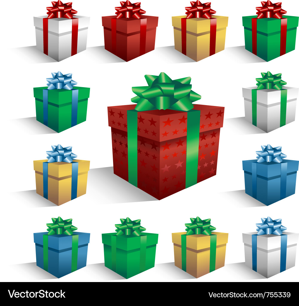 Colorful Gift Boxes Royalty Free Vector Image - VectorStock