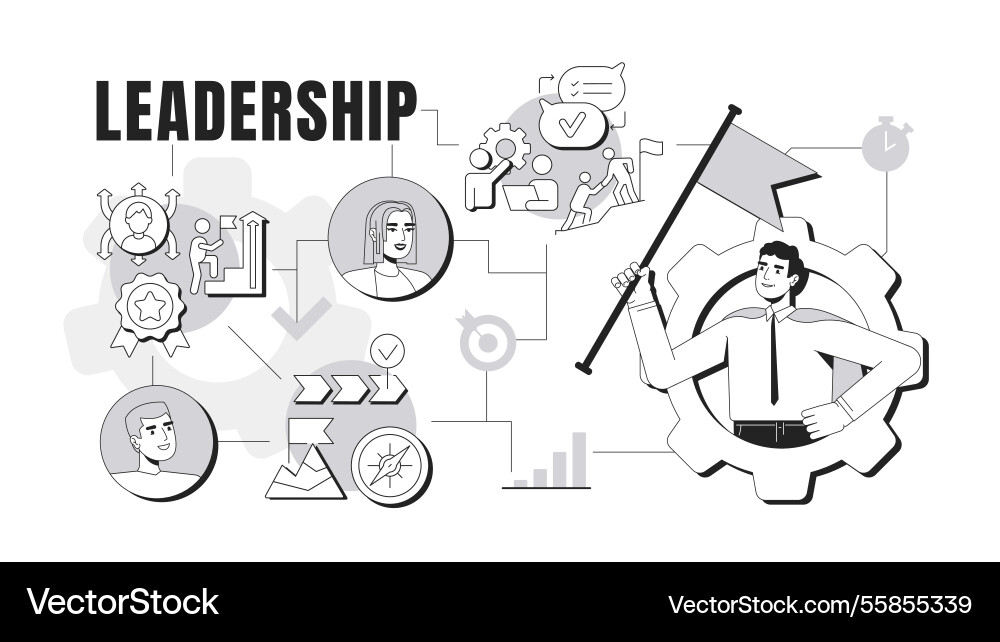 Leadership banner conceptual Royalty Free Vector Image