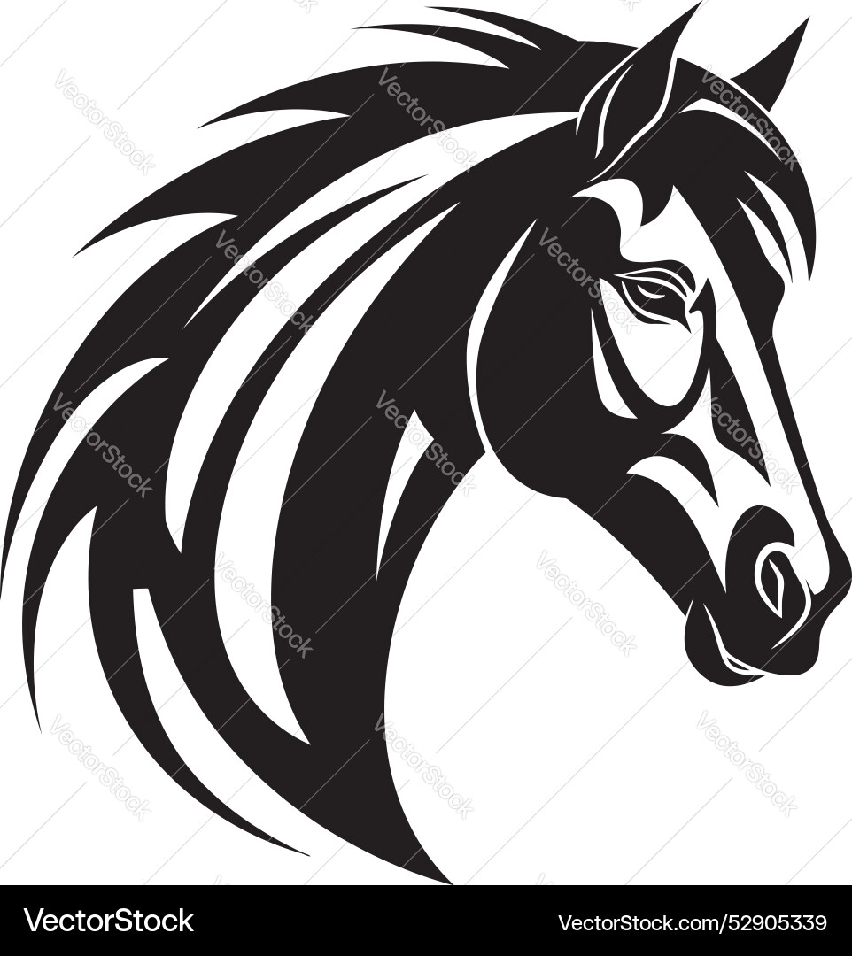Minimalistic stallion majesty iconic design Vector Image