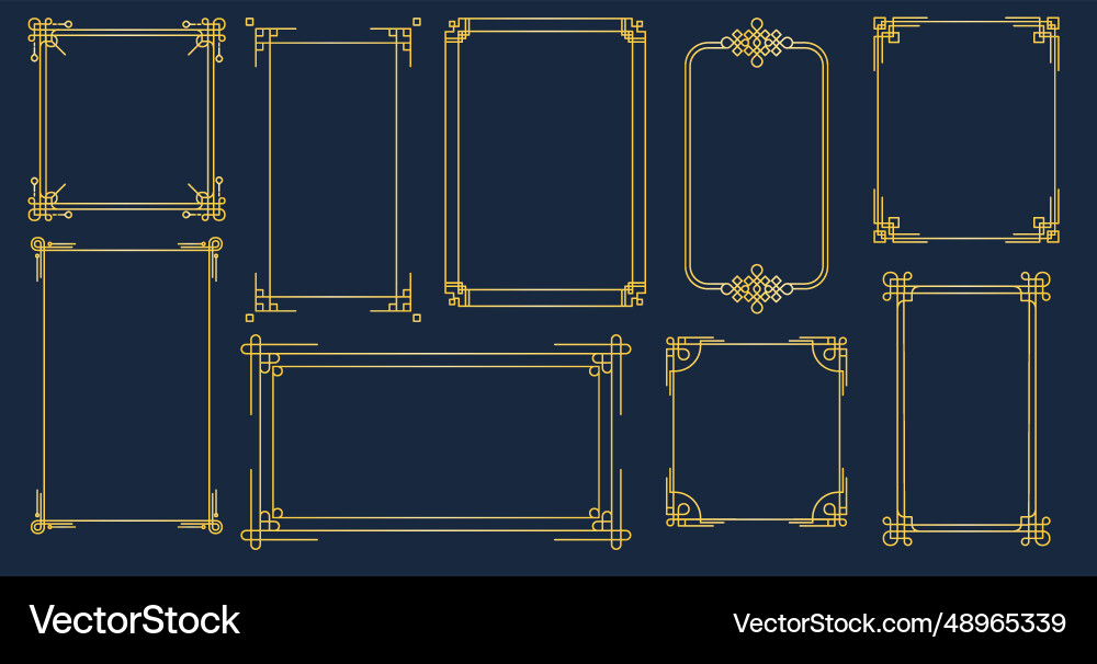 Oriental decorative frame chinese japanese korean Vector Image