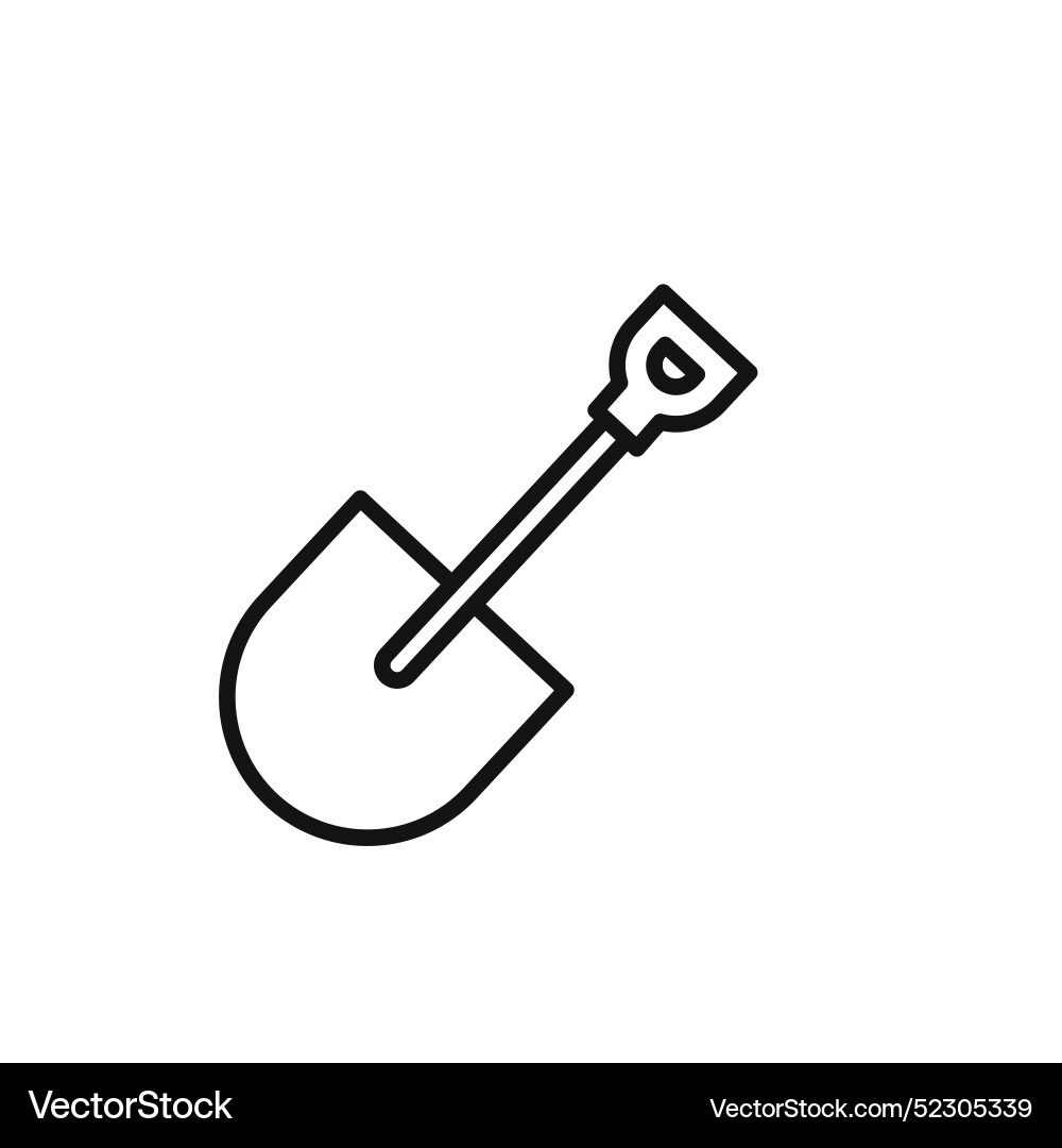 Short spade icon outline collection in black Vector Image