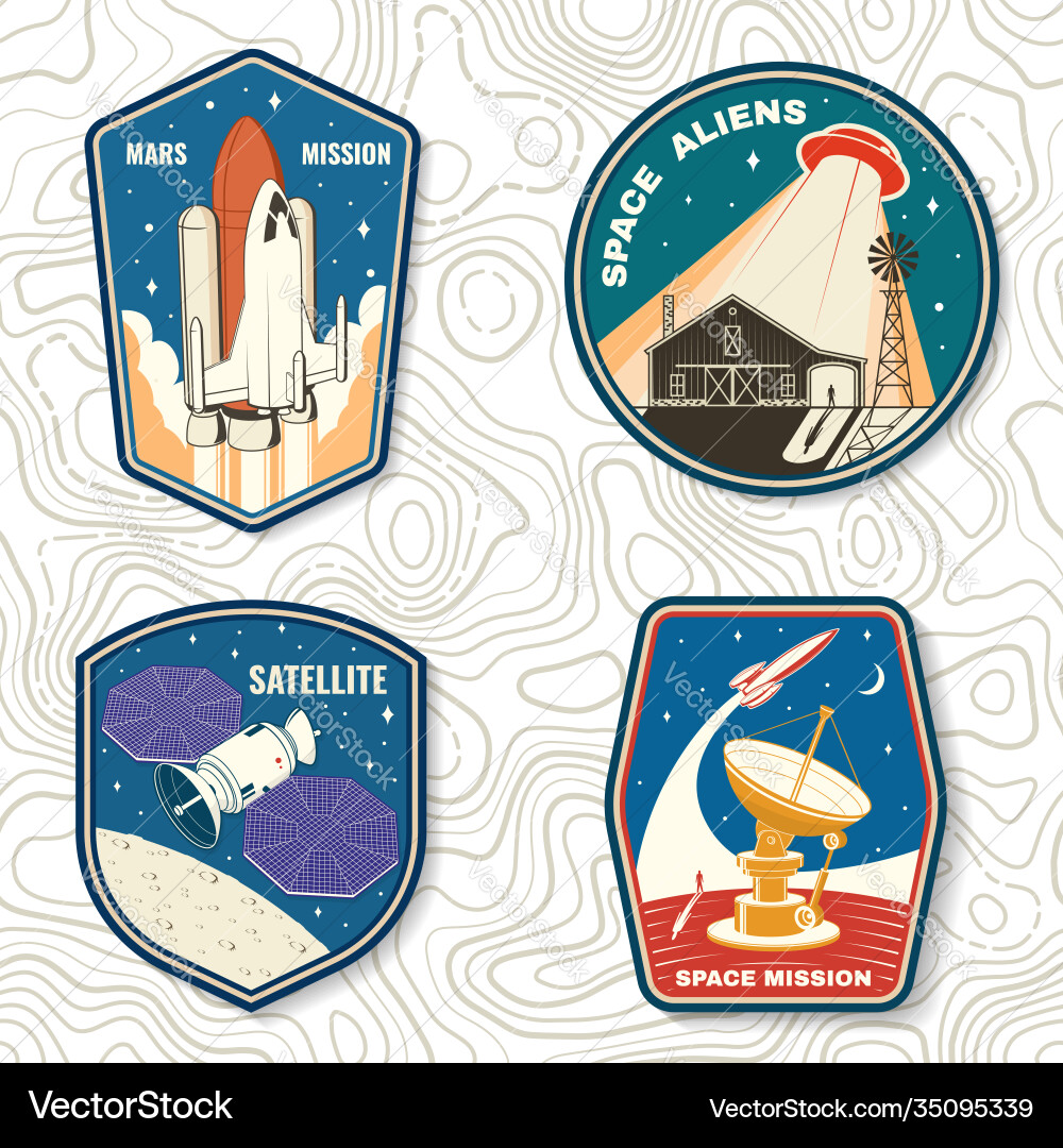 Space Mission Badges & Patches Royalty Free Vector Image