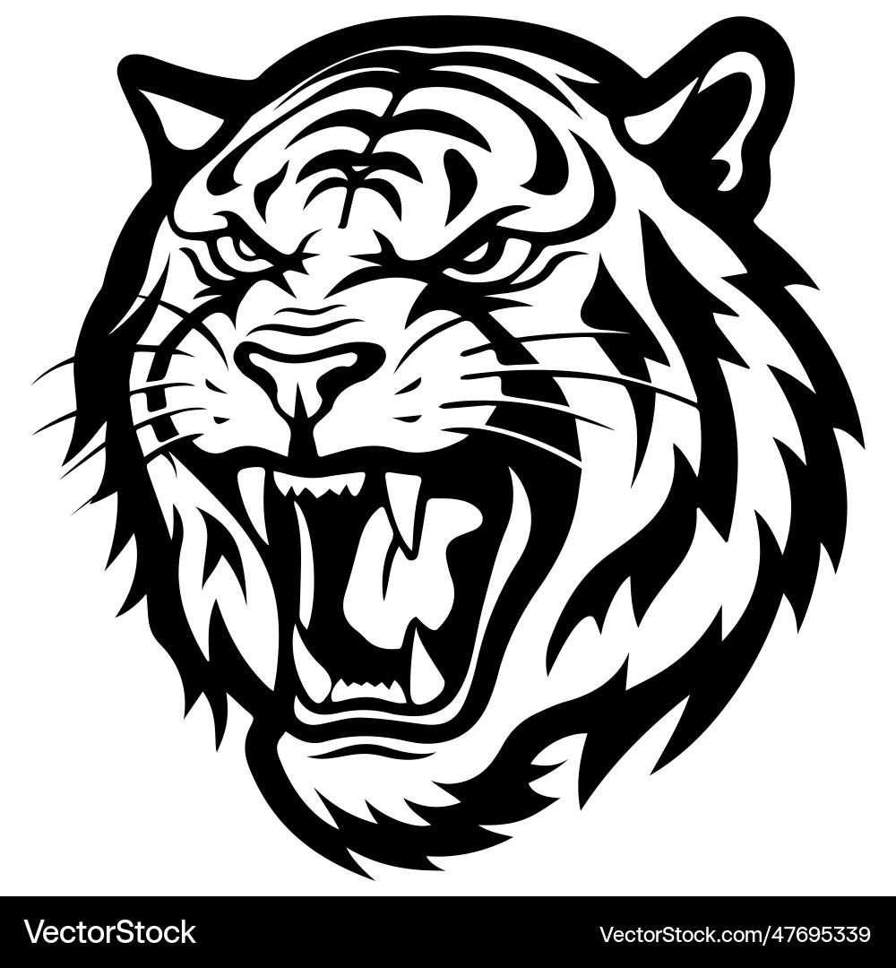 Tiger face logo design for emblem Royalty Free Vector Image