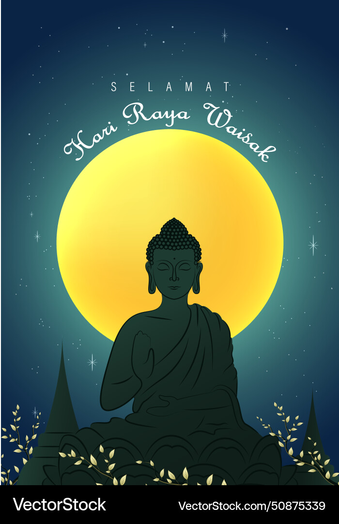 Vesak day Royalty Free Vector Image - VectorStock