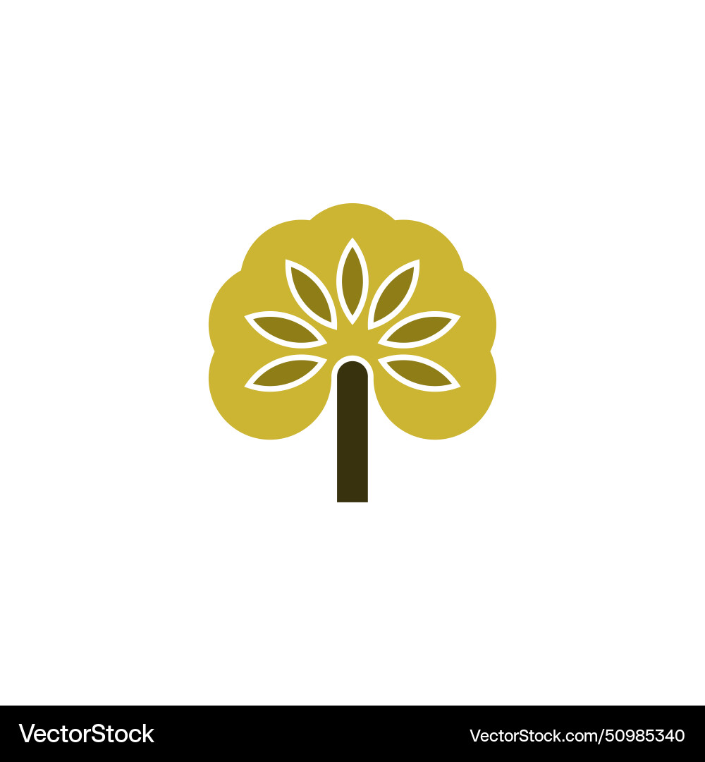 Autumn golden tree abstract logo icon Royalty Free Vector