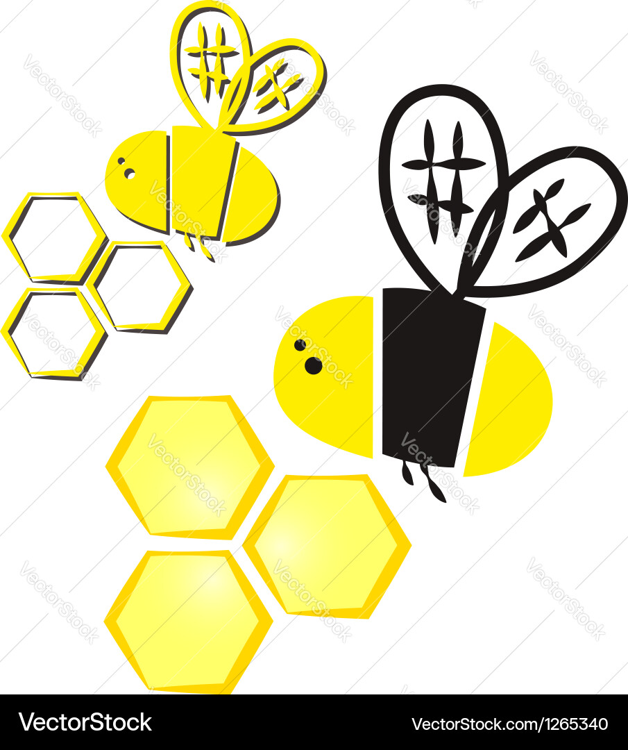 Bee and honeycomb Royalty Free Vector Image - VectorStock