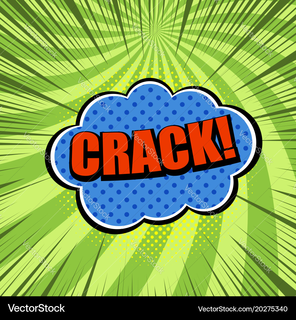 Comic hell Crack Wording Template Lizenzfreies Vektorbild