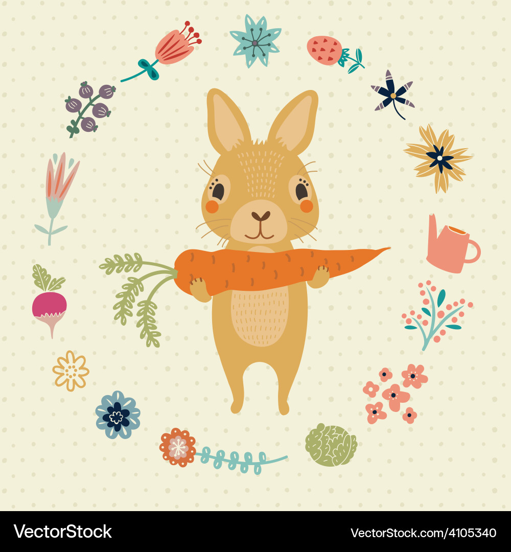 Cute rabbit Royalty Free Vector Image - VectorStock
