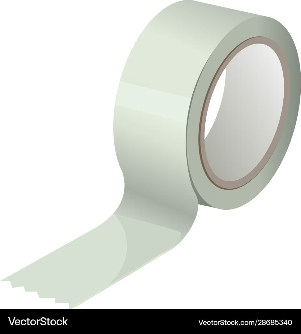 Gaffer adhesive sticky duct tape silver gray fix Vector Image