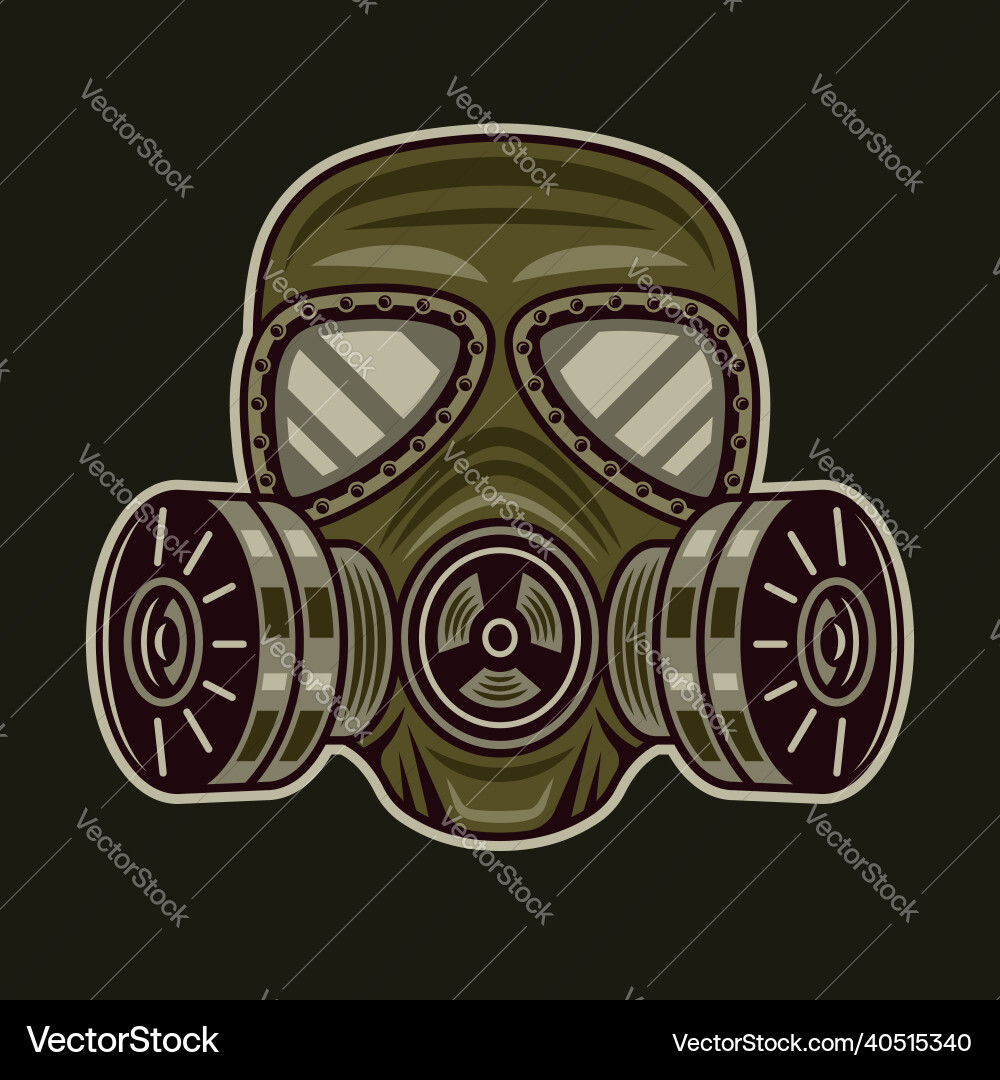Gas mask or respirator with double filter Vector Image