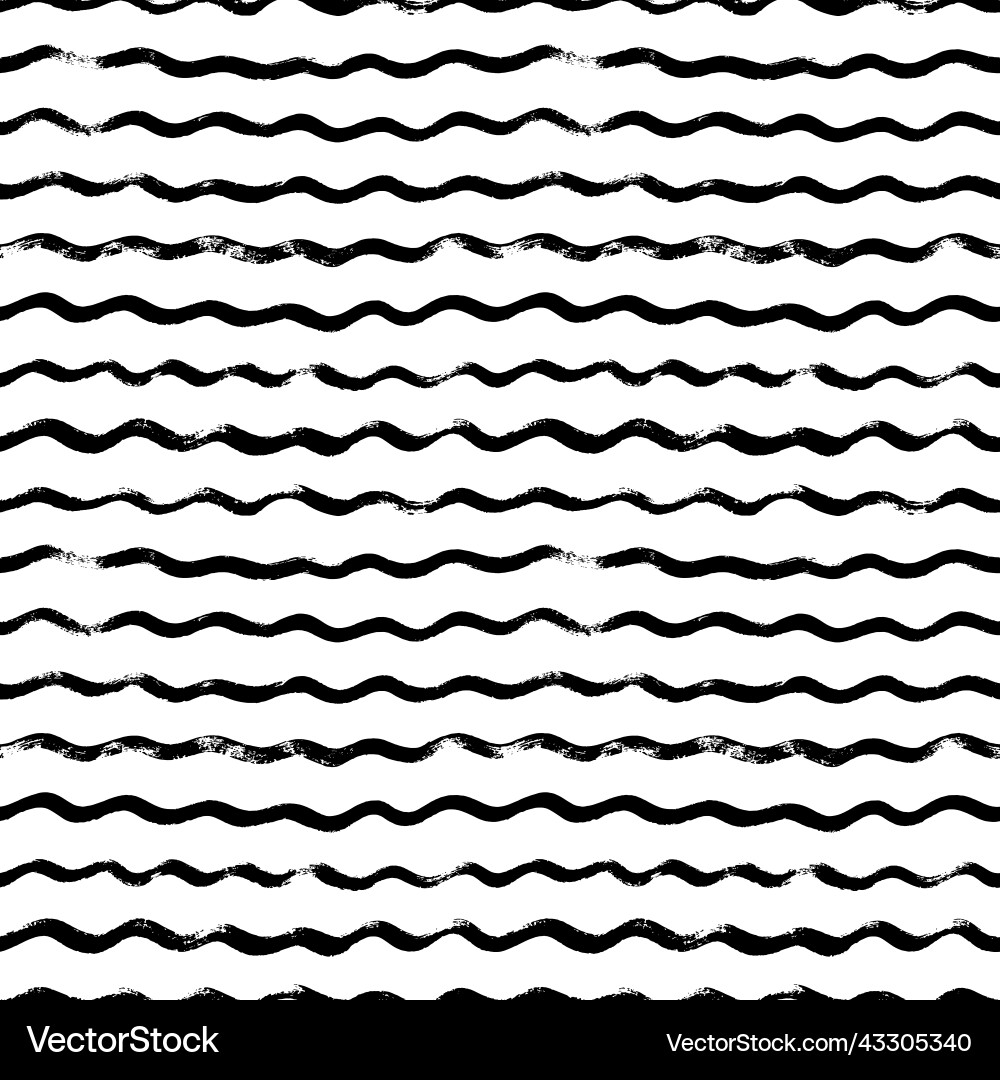 Hand drawn wavy lines seamless pattern Royalty Free Vector