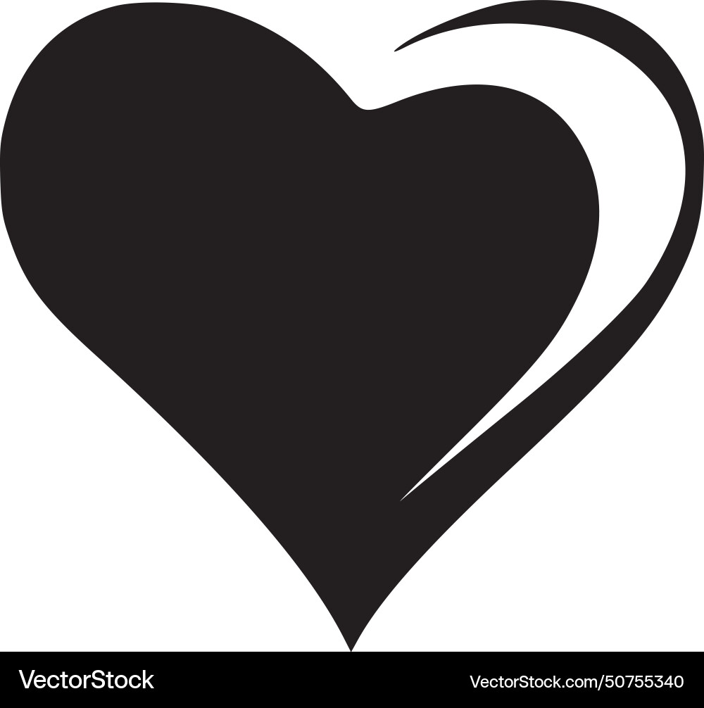 Heart - black and white Royalty Free Vector Image