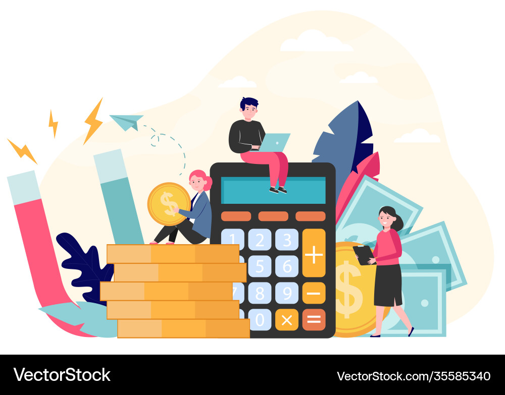 Money and income attraction Royalty Free Vector Image