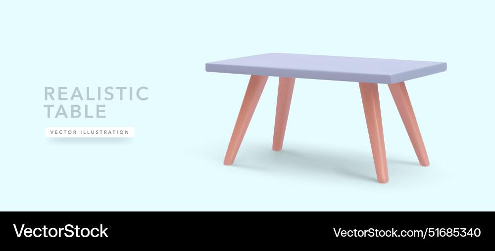 Realistic 3d table Royalty Free Vector Image - VectorStock