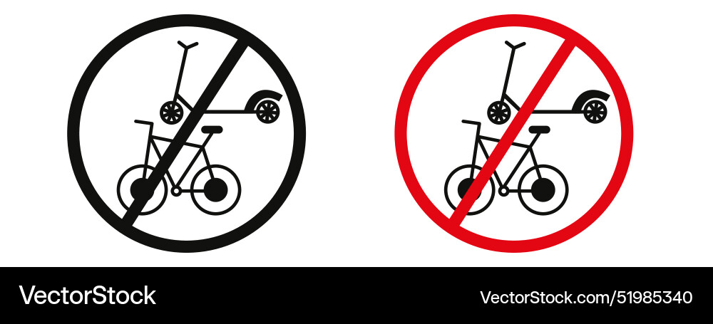Scooters forbidden sign enhance safety Royalty Free Vector