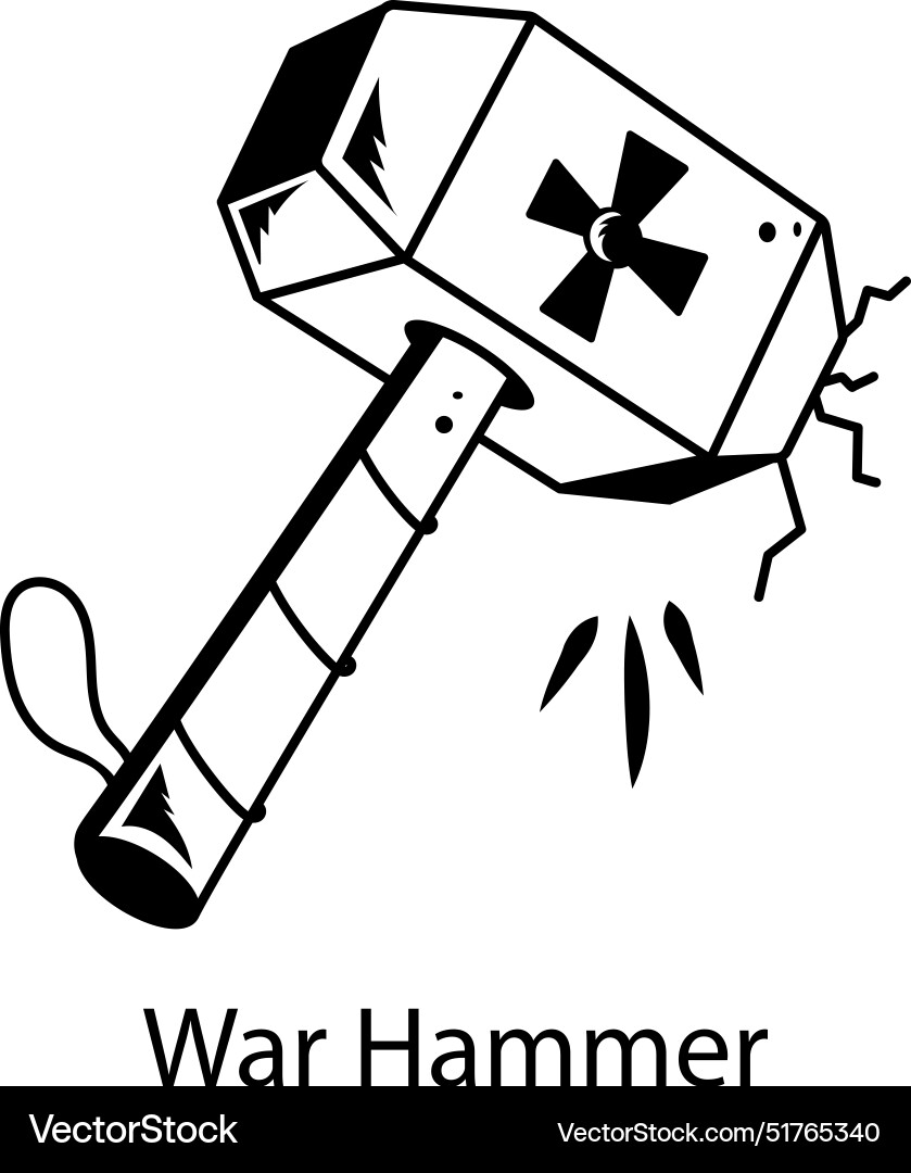War hammer Royalty Free Vector Image - VectorStock