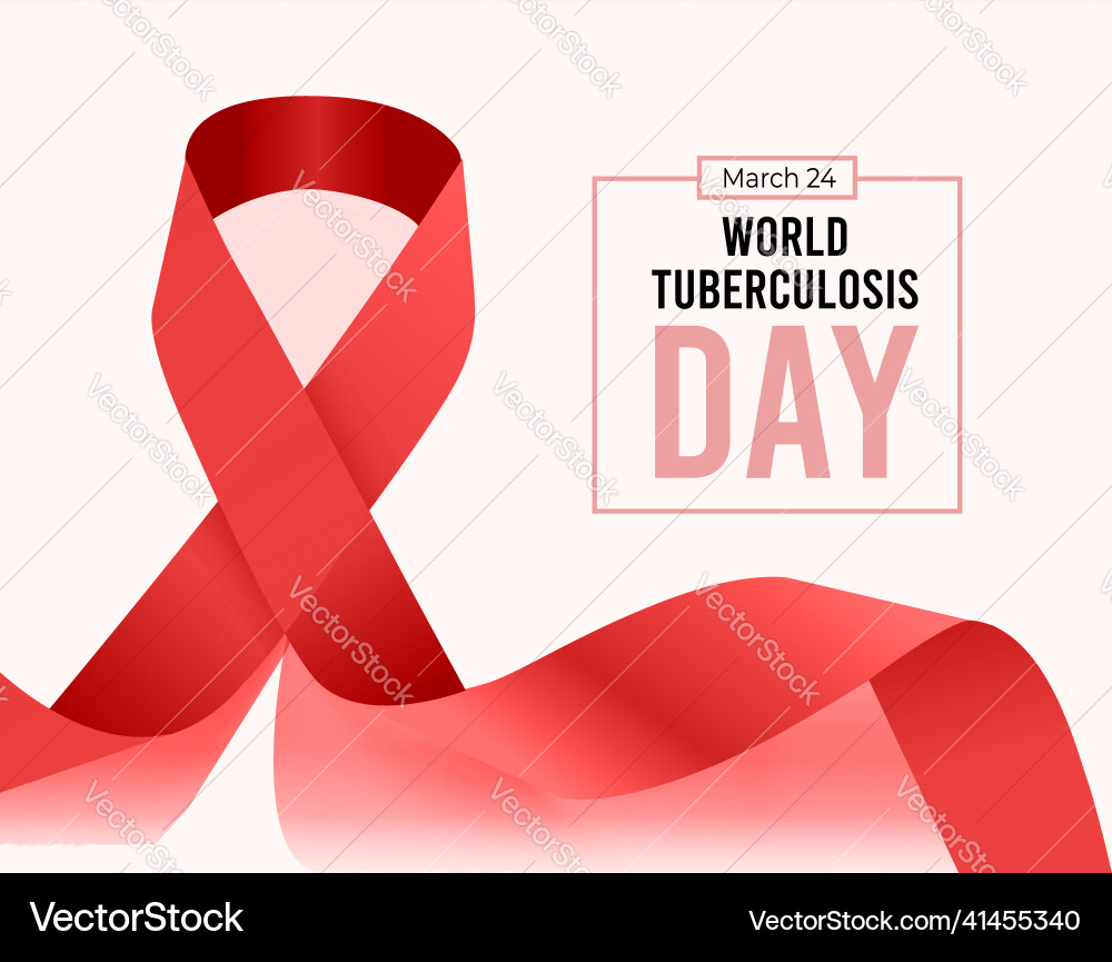 World tuberculosis day with ribbon Royalty Free Vector Image