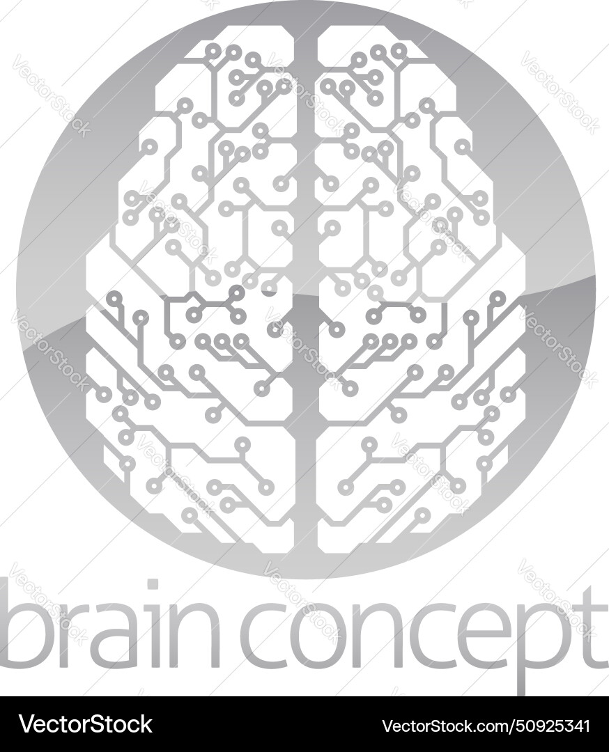 Abstract circle electronic brain Royalty Free Vector Image