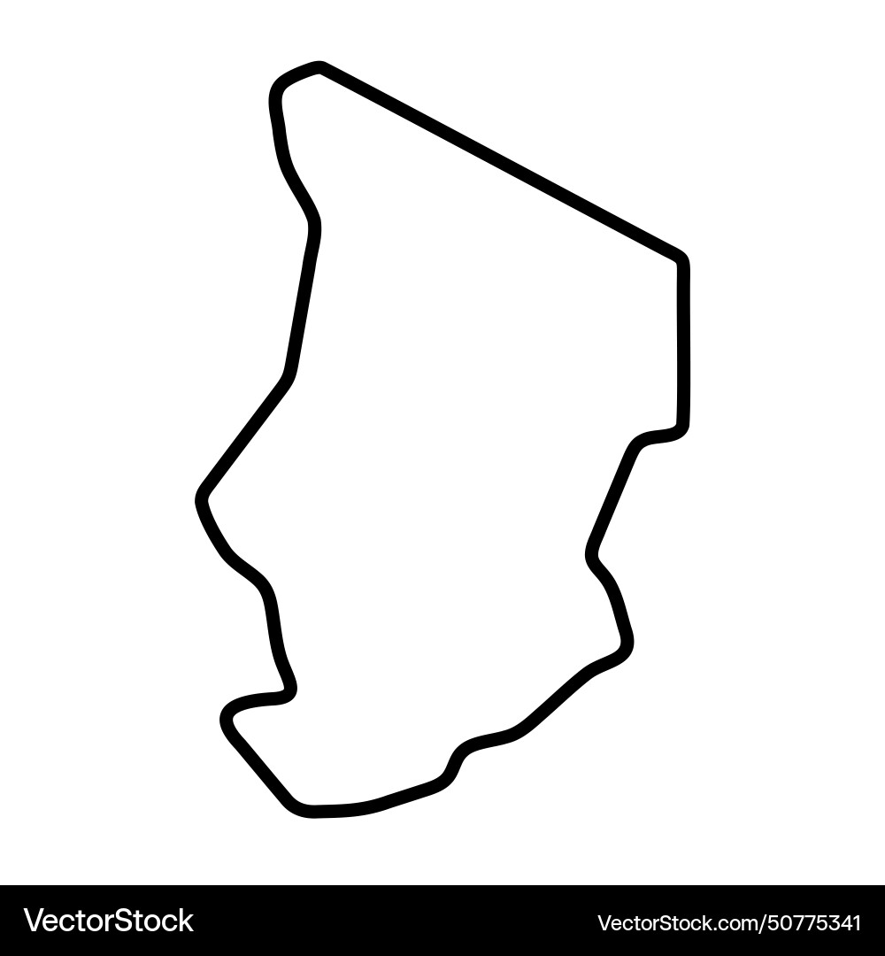 Chad simplified outline map Royalty Free Vector Image