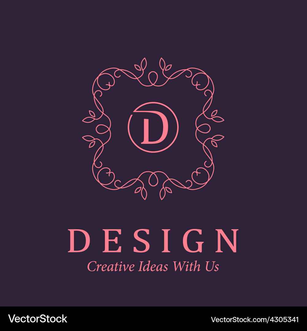 Elegant monochrome monogram design templates logo Vector Image