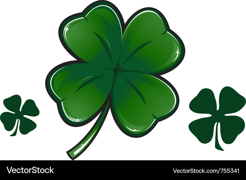 Four leaf clover isolated on white Royalty Free Vector Image