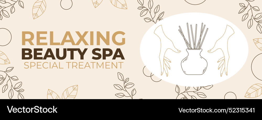 Hand drawn outline spa facebook cover Royalty Free Vector