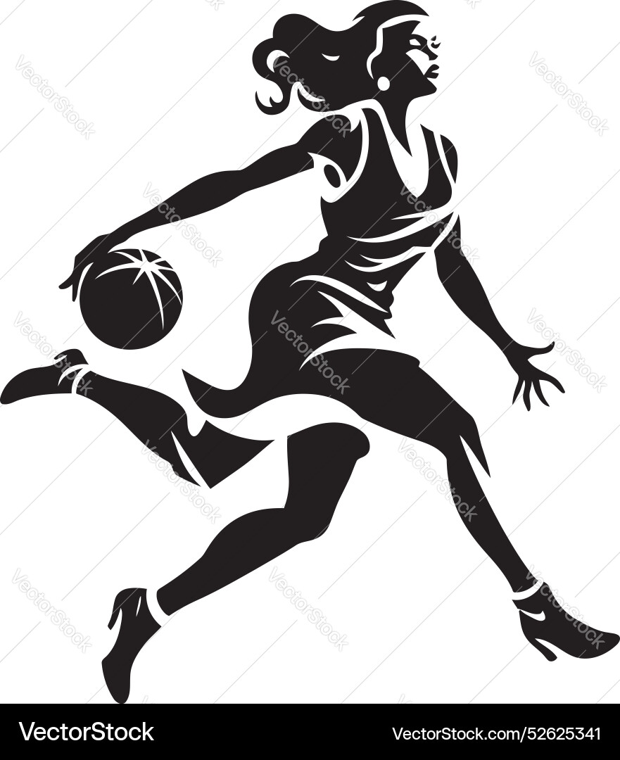 Hoop highlight female basketball player dunk Vector Image