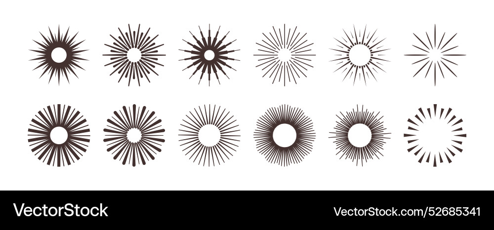Minimalist sun rays or starburst decoration Vector Image