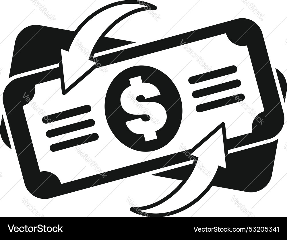 Money transferring icon showing cash flow exchange