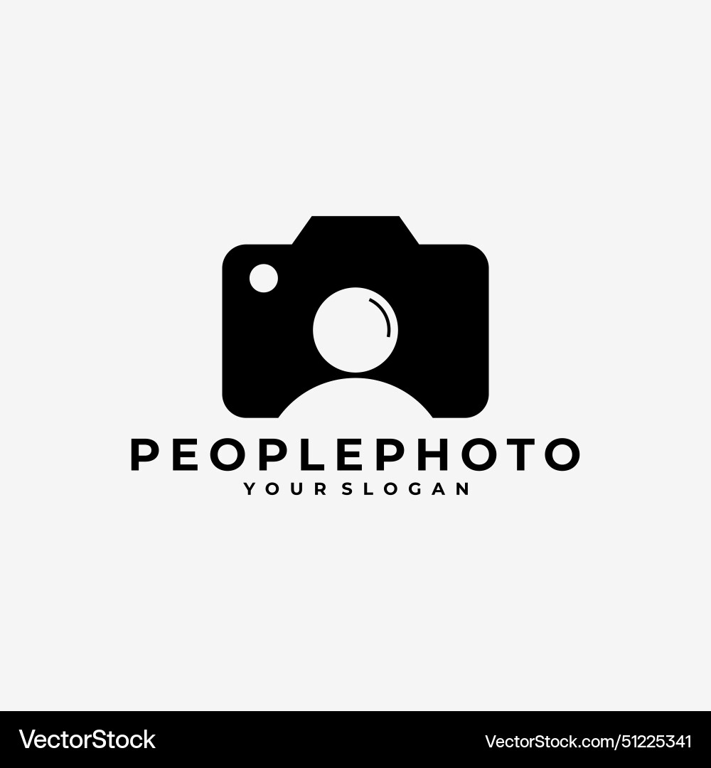People photo camera human logo icon Royalty Free Vector