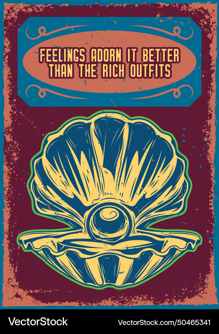 Poster design with of a shell pearl Royalty Free Vector