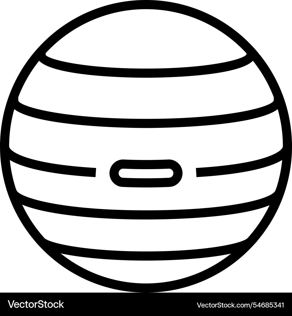 Stability ball fitness tool line icon Royalty Free Vector