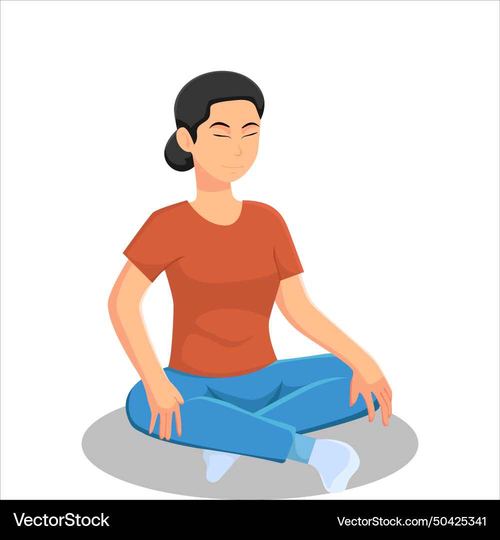 Woman doing yoga character design Royalty Free Vector Image