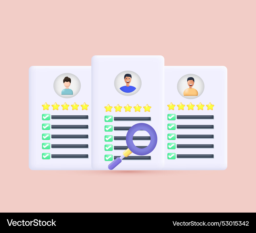 3d realistic icon human resource management Vector Image