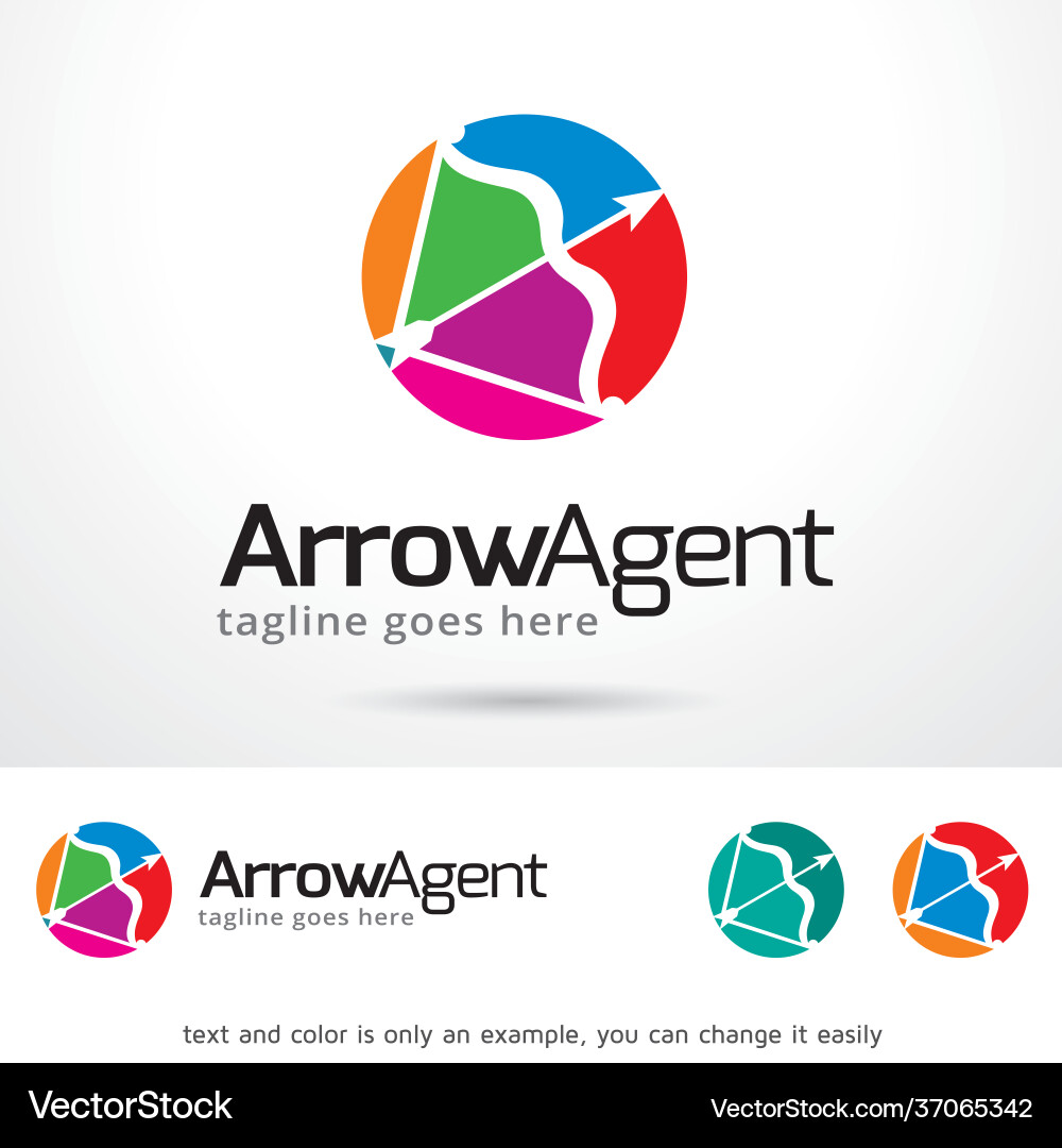 Arrow agent symbol template design Royalty Free Vector Image