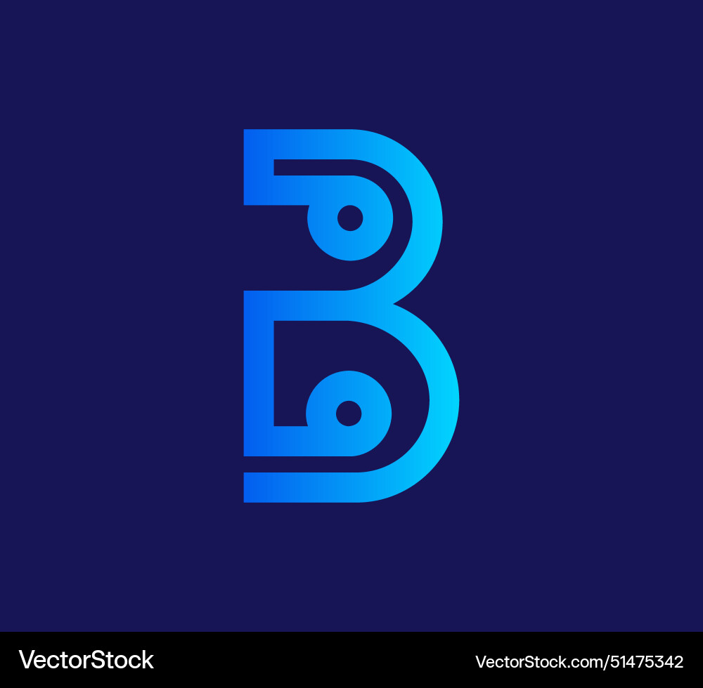 B letter tech logo Royalty Free Vector Image - VectorStock