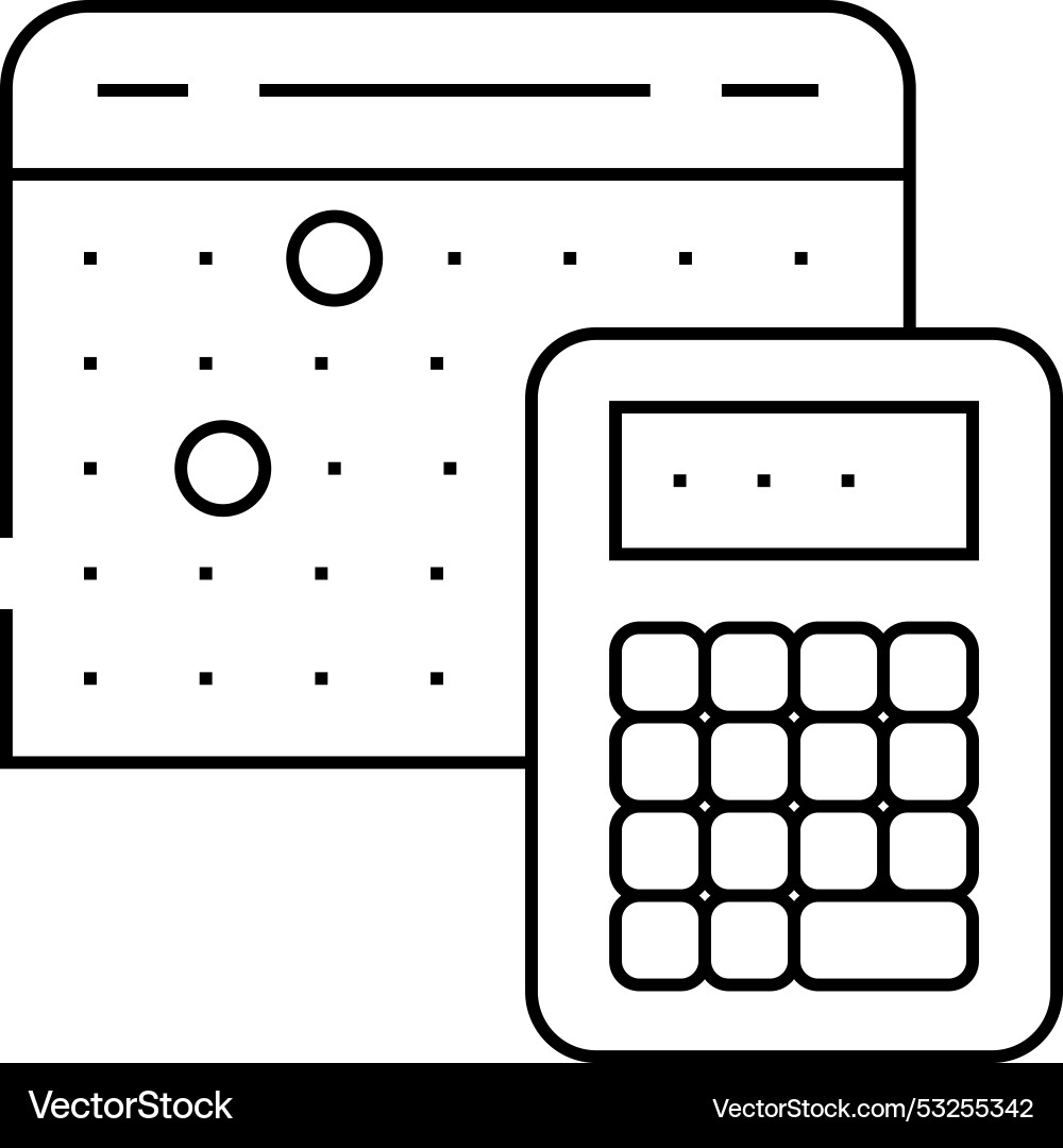 Calculation of cost and terms line icon Royalty Free Vector